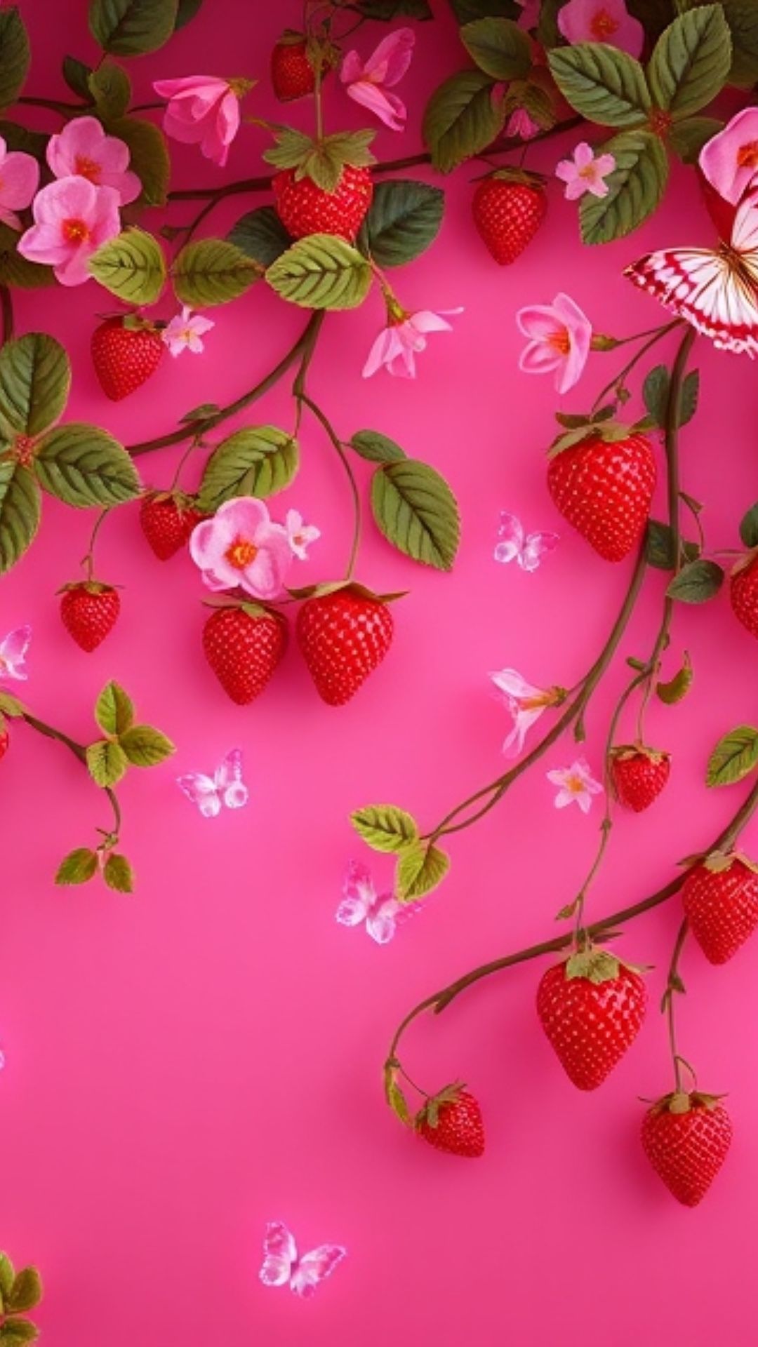 60+ Pink Strawberry Wallpapers for free